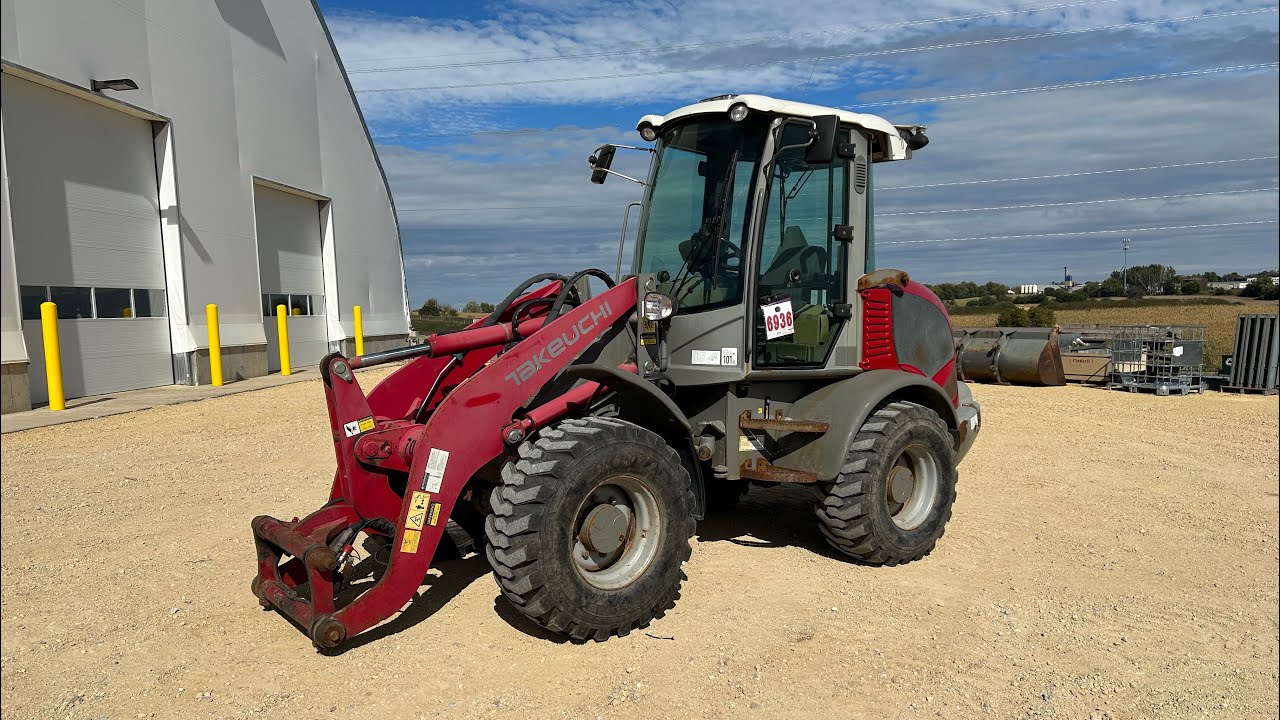6936 - 2015 Takeuchi TW80 Articulating Wheel Loader - YouTube