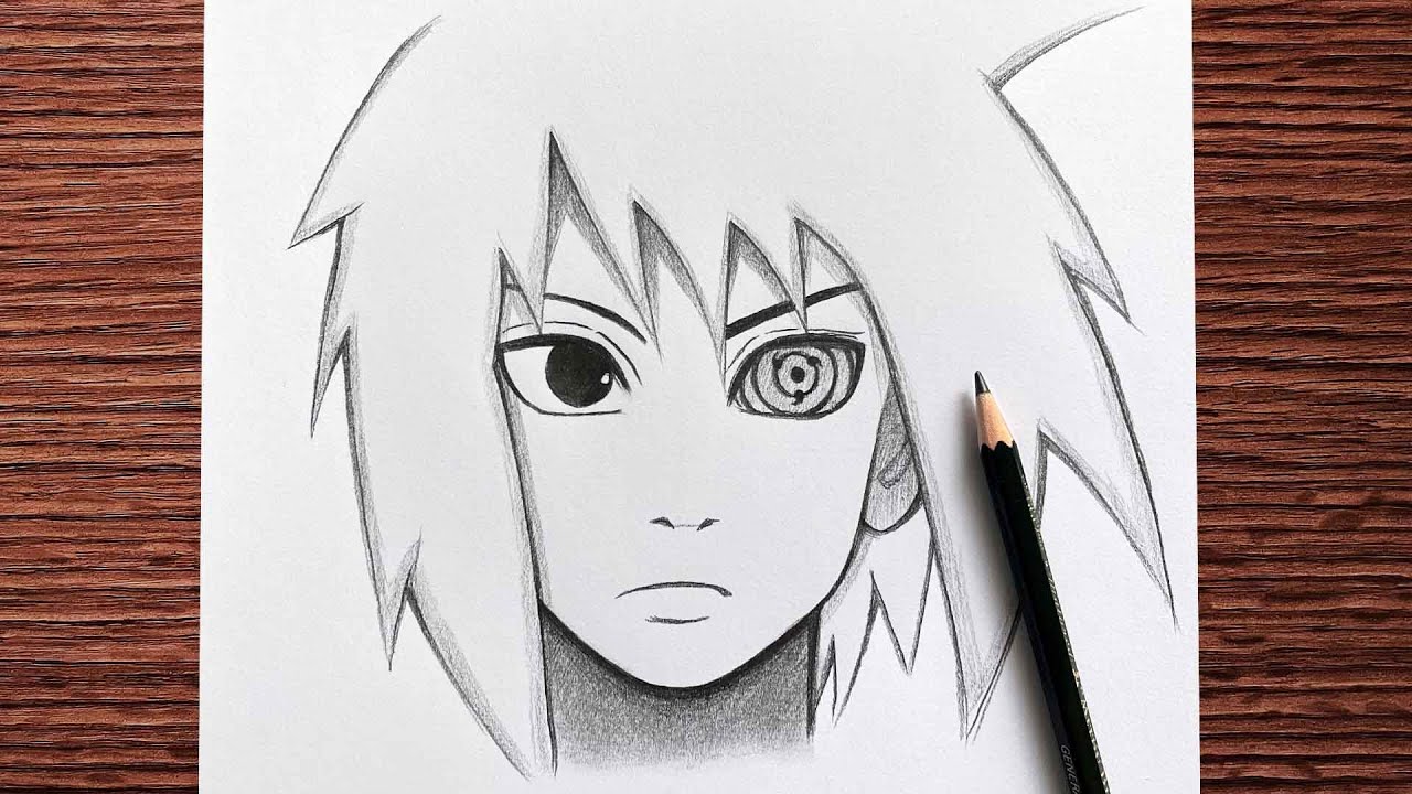 How to draw Sasuke mode rinnegan | Easy pencil sketch - YouTube