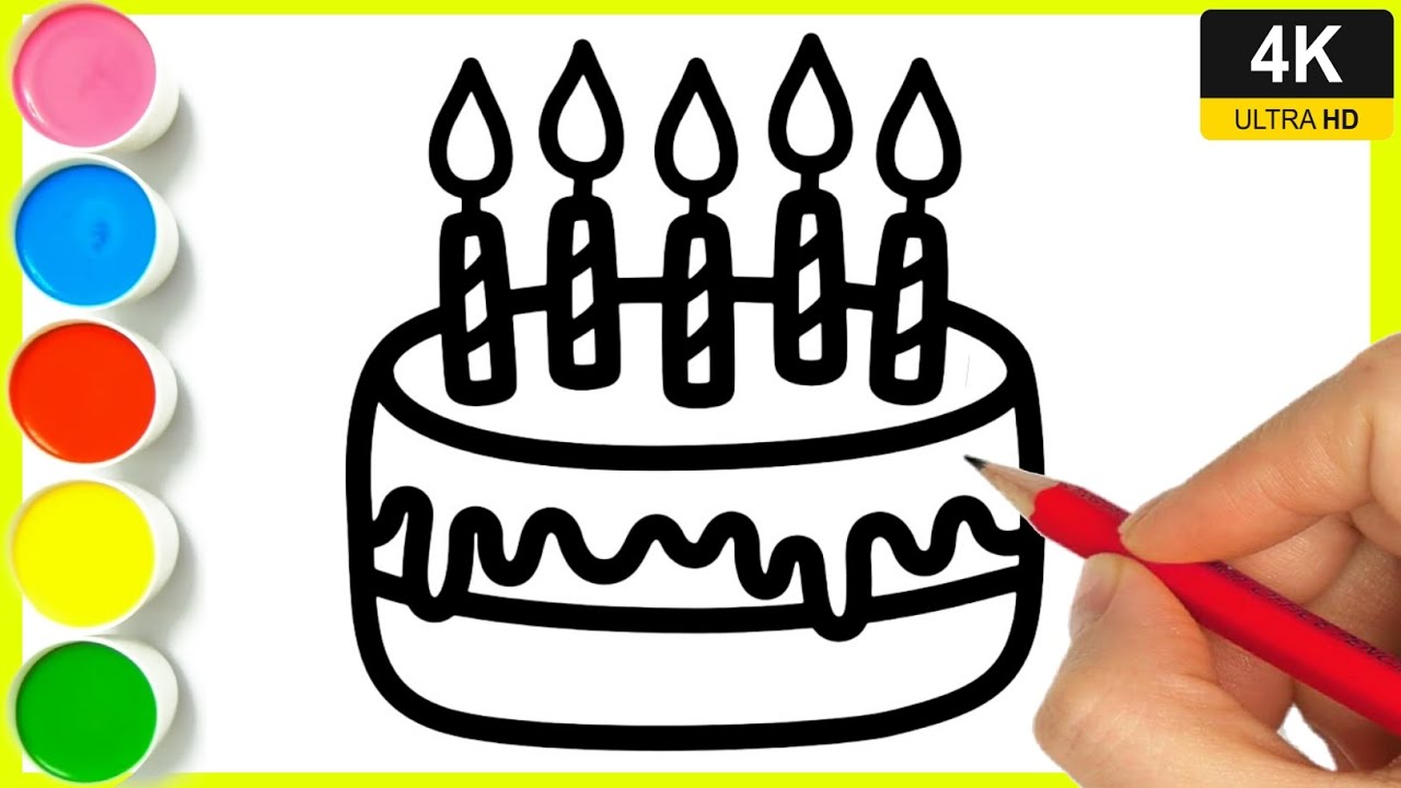 HOW TO DRAW CUTE CAKE.|| ARYA DRAWING ART || BIRTHDAY CAKE DRAWING EASY ...