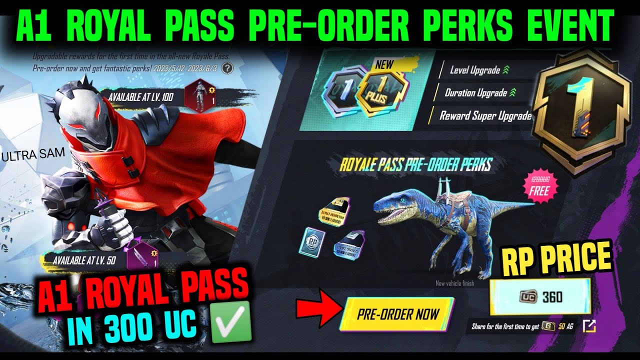 ROYAL PASS PRE ORDER PERKS EVENT 🔥 A1 M23 ROYAL PASS GROUP PURCHASE ...