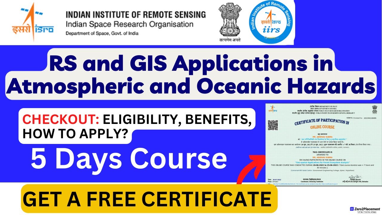 Free Govt Certified Course| IIRS & ISRO 5 days Certification Course ...