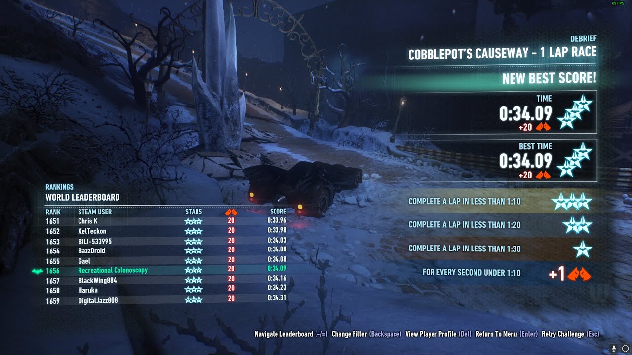 Batman: Arkham Knight Cobblepot's Causeway - 1 Lap Race Former World ...