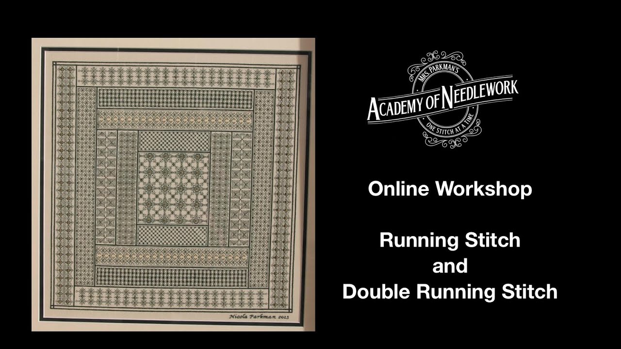 Flosstube #369 - Online tutorial “Running Stitch and Double Running Stitch” - YouTube
