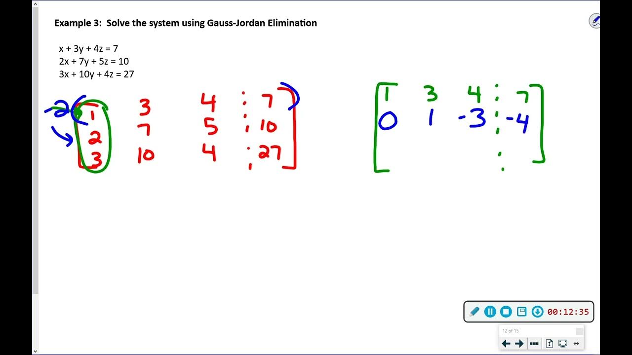 10.4A: Solving Systems with Matrices (Gauss-Jordan Elimination) - YouTube