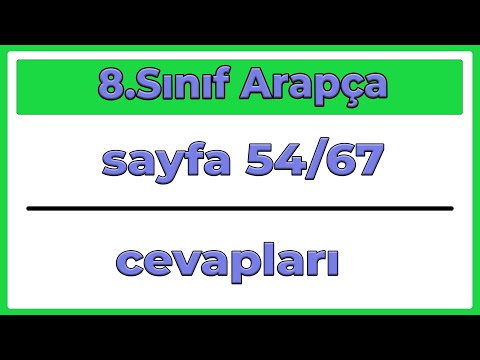 8 Arapça Sayfa 54/67 Cevapları + Ses Dosyası