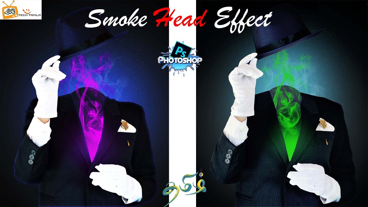 Smoke Head Effect in Photoshop / Photoshop Manipulation (தமிழ்) - YouTube