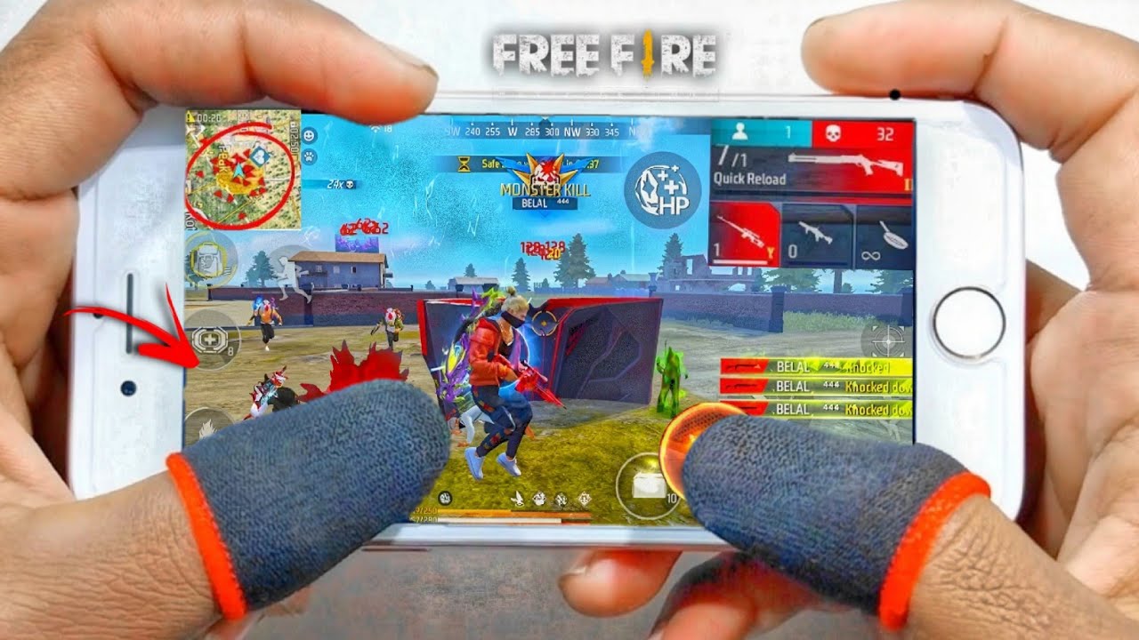 Iphone 6 Free Fire Gameplay ⚙️Settings Free Fire max HUD+DPI+ MACRO 1 ...