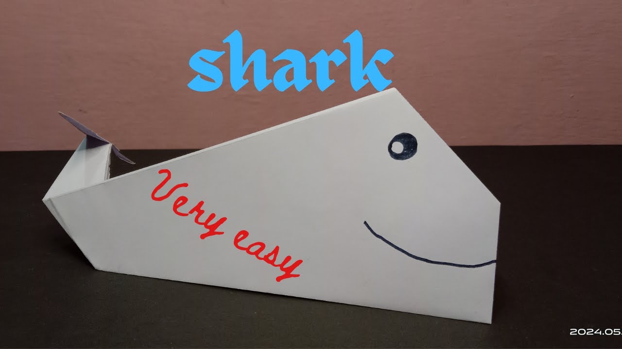 how to make a paper shark easy - YouTube