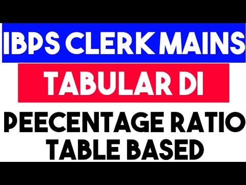 Table Data interpretation for IBPS CLERK MAINS LEVEL #TabularDi ...