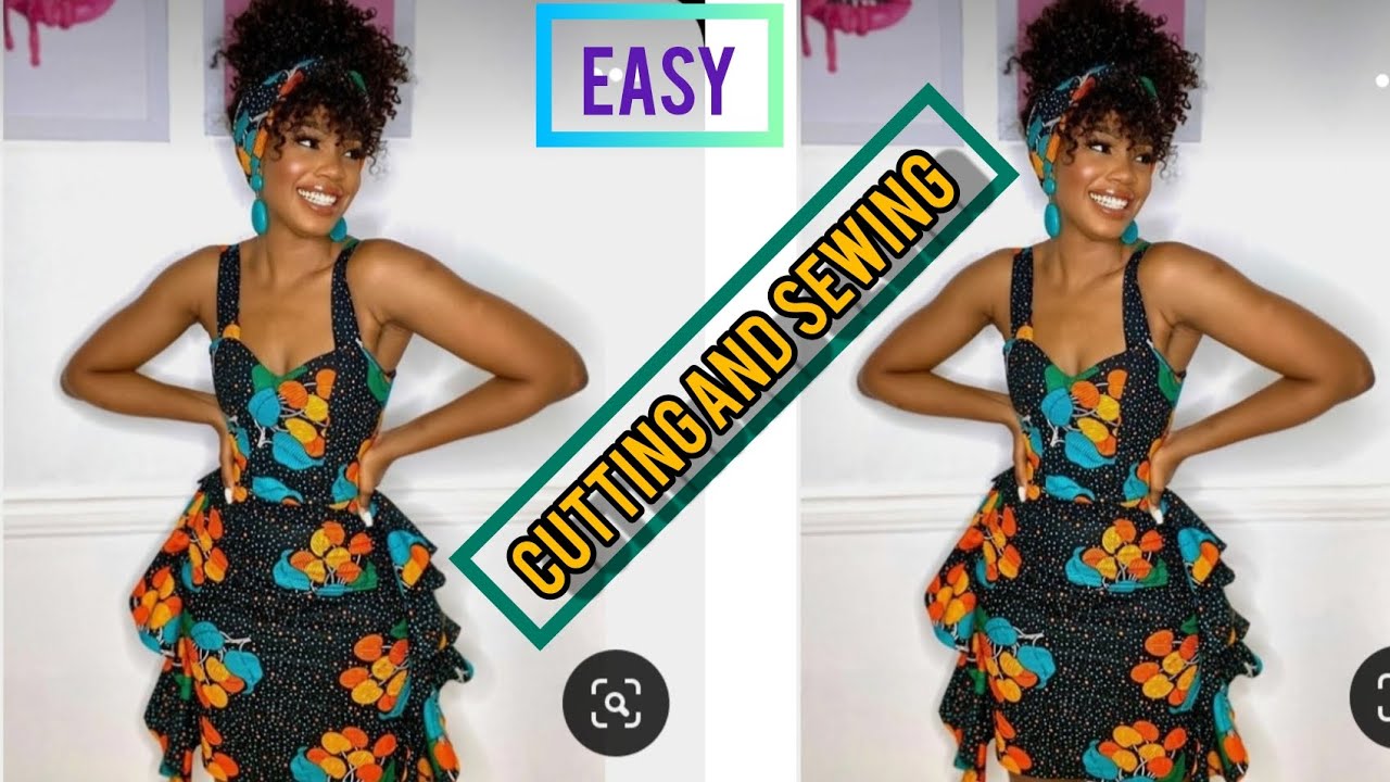 HOW TO SEW A TRENDY BUSTIER DRESS WITH SIDE RUFFLES/FLOUNCE{DETAILED ...