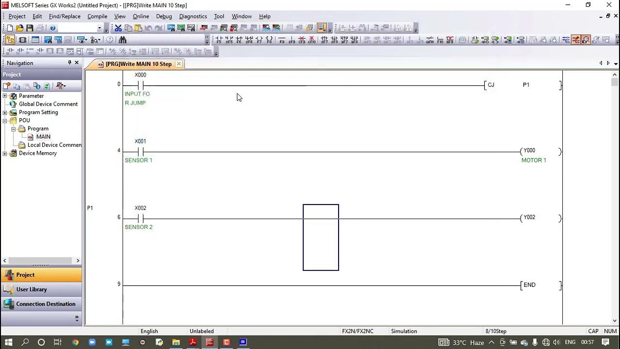 #PART8 CJ CALL JUMP in GX WORKS2 Programming Software #MITSUBISHI #PLC ...