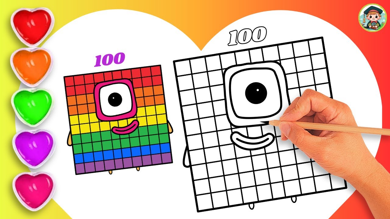 How To Draw Numberblock 100 Coloring🌈 - Learn to draw Numberblock 100 ...