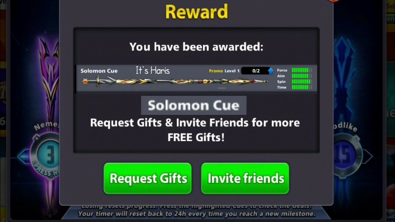 Free Solomon Cue in 8 Ball Pool | #ITSHARIS8BP - YouTube