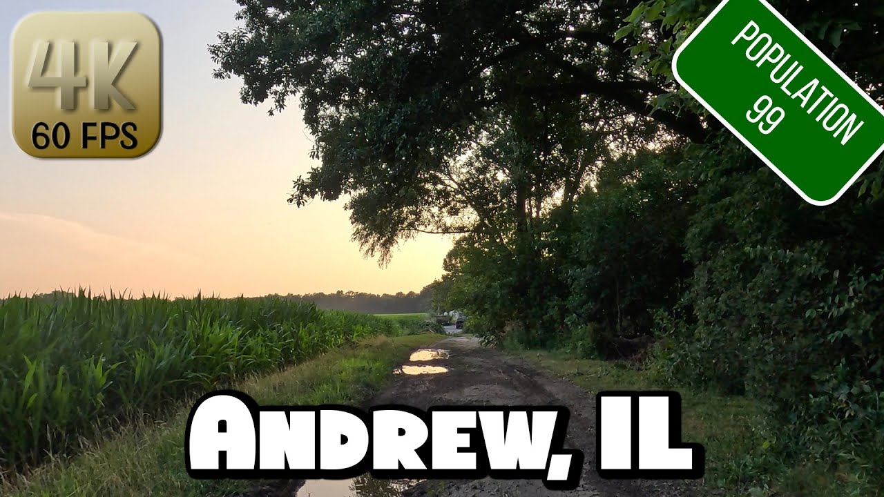 Driving Around Tiny Village Andrew, Illinois in 4k Video - YouTube