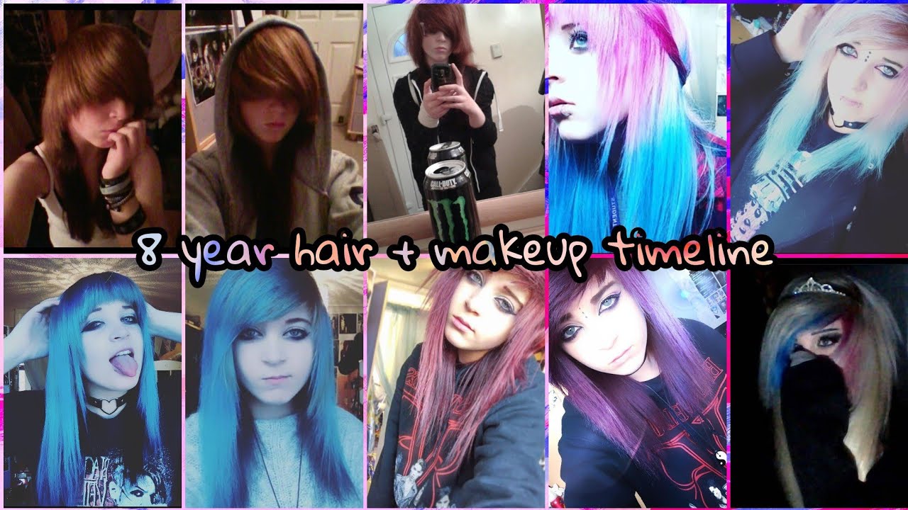 8 YEAR EMO/SCENE HAIR + MAKEUP TIMELINE - YouTube