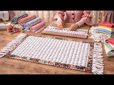 Don’t Throw Away Old T-Shirts & Tank Tops – Turn Them Into Stunning Rug, Mat or Cushions!