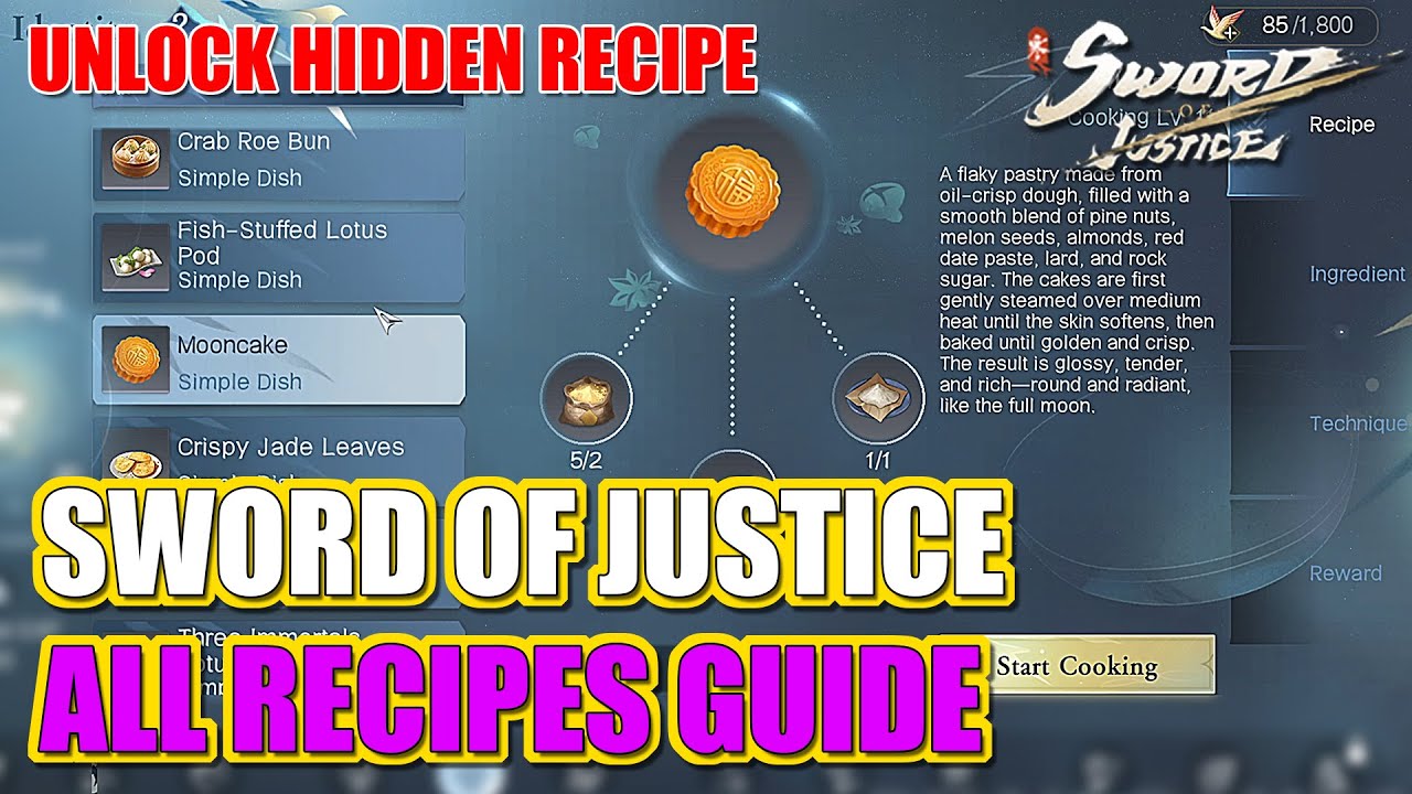 Need More Food Buff?? Sword of Justice – All Cooking Recipes & Hidden ...