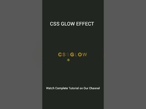CSS GLOWING TEXT ANIMATION EFFECTS | CSS GLOWING EFFECTS - YouTube