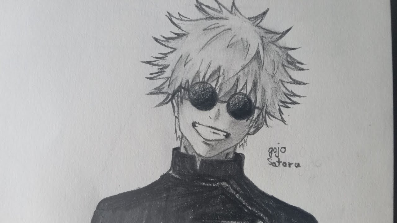 How to draw Gojo Satoru from Jujutsu Kaisen, step by step tutorial ...