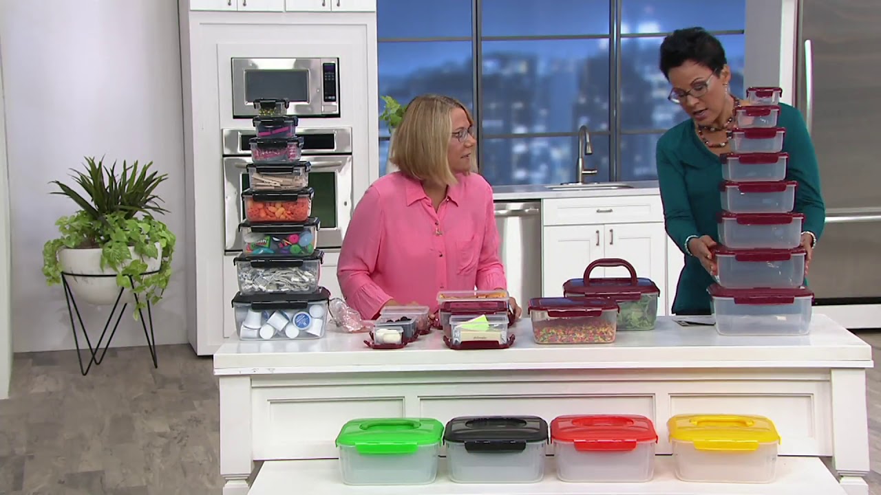 Lock & Lock 8-Piece Square Nestable Storage Set with Handle on QVC ...