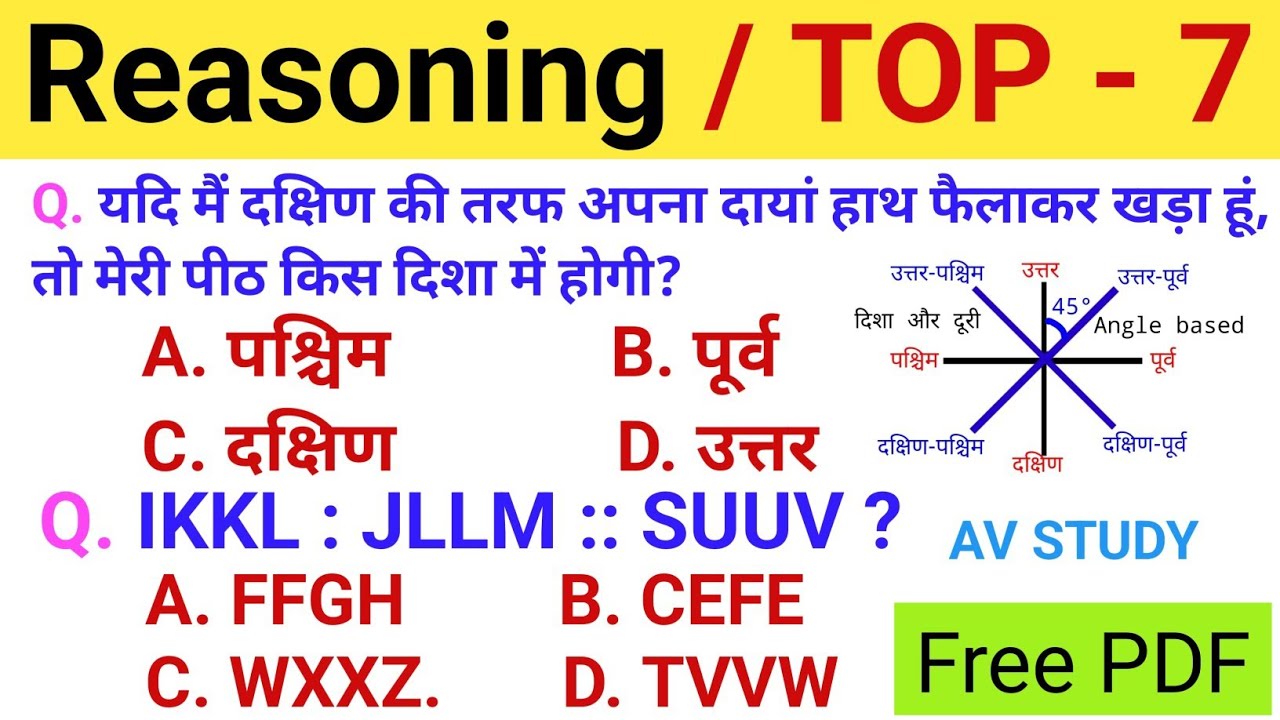 RRB ALP, TECHNICIAN || Group D Reasoning || Railway Group D, ALP ...