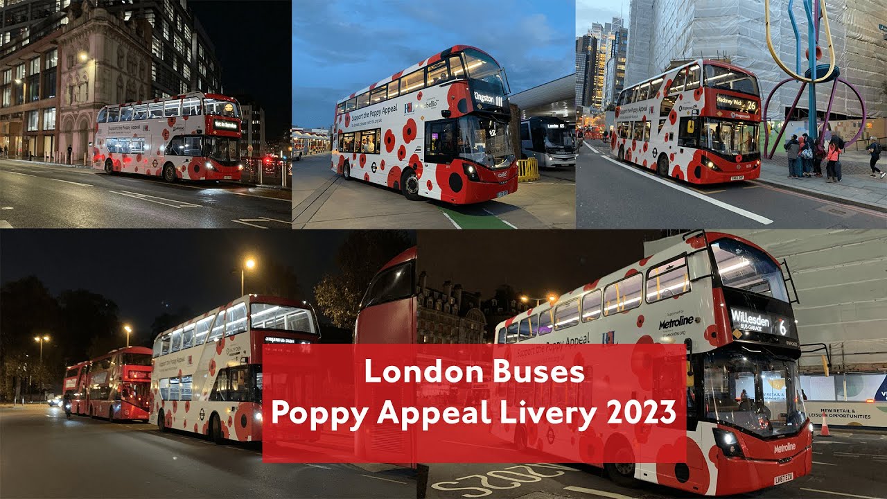 London Buses Poppy Appeal Livery 2023 - YouTube