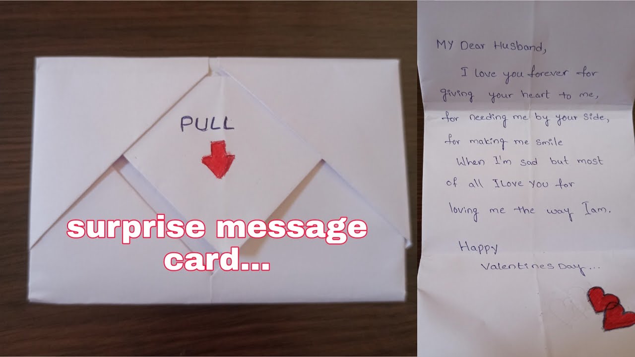 How to make surprise message card || valentines day || pravedhika - YouTube