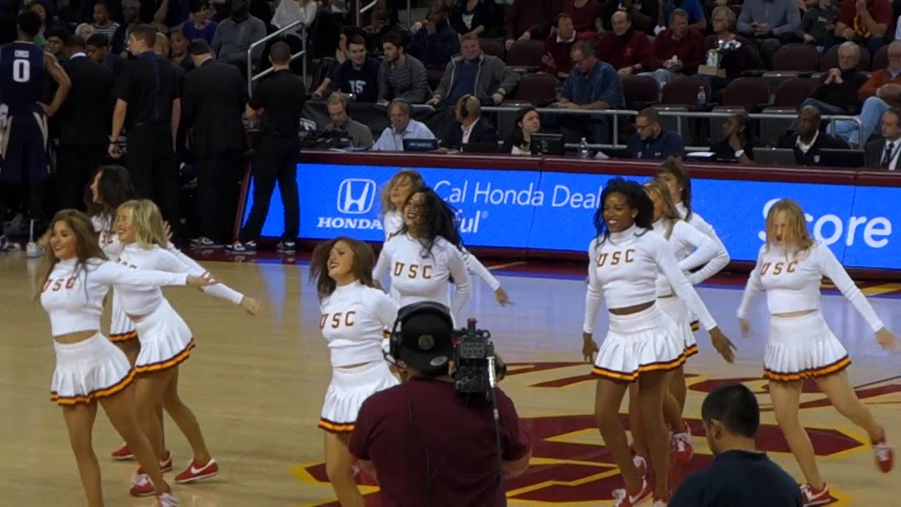 The USC Song Girls Perform at the USC Men's Basketball Game vs ...
