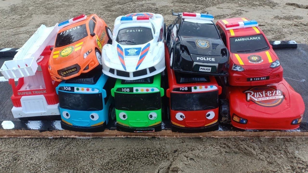 Bermain Mobil Mobilan, Mobil Polisi, Mobil Ambulance Tayo, Truk, Mobil ...