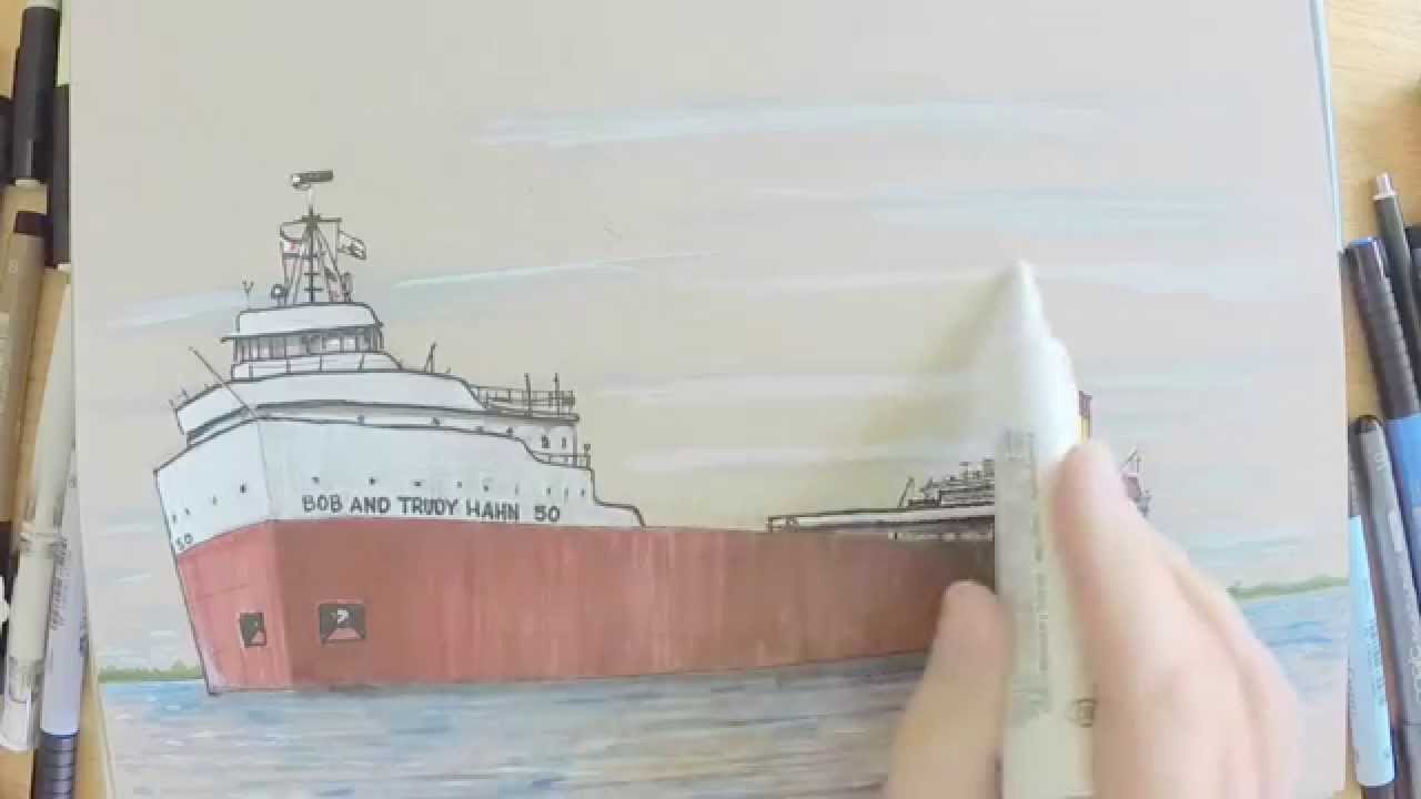 Drawing Demo - Ore Freighter - YouTube