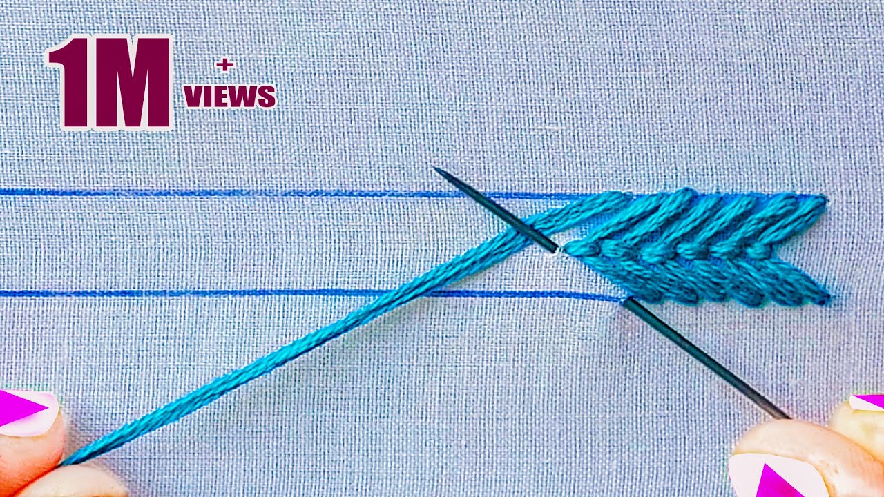 How to do Fly Stitch(for beginners) Easy Making _ Hand Embroidery ...