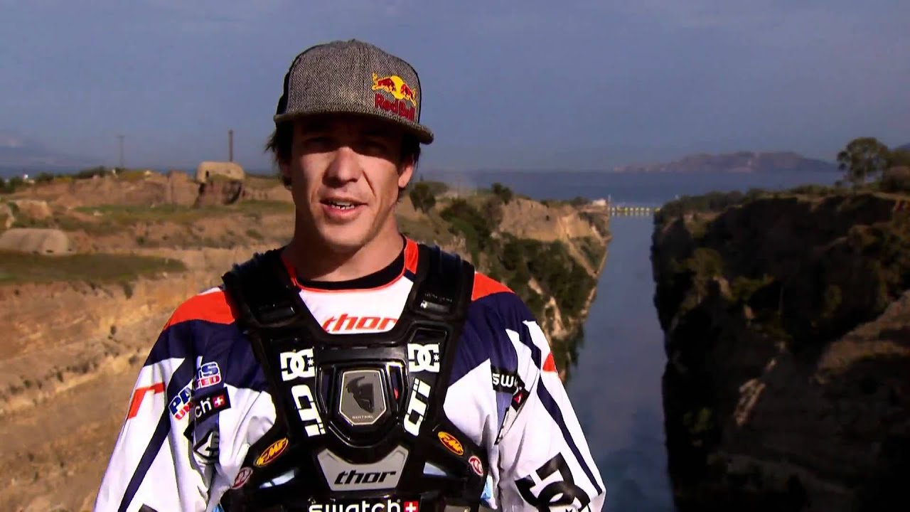 Robbie Maddison jumps 278 feet over Corinth Canal in Greece - YouTube