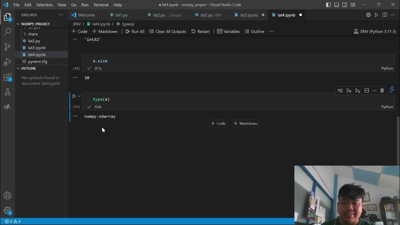 TUTORIAL MENGGUNAKAN NP.ARRAY PADA VSCODE - YouTube
