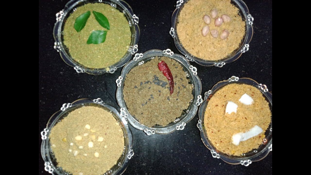 5 Types Of Instant Rice Podi| Healthy Idli/Dosa Podi #trending #youtube ...