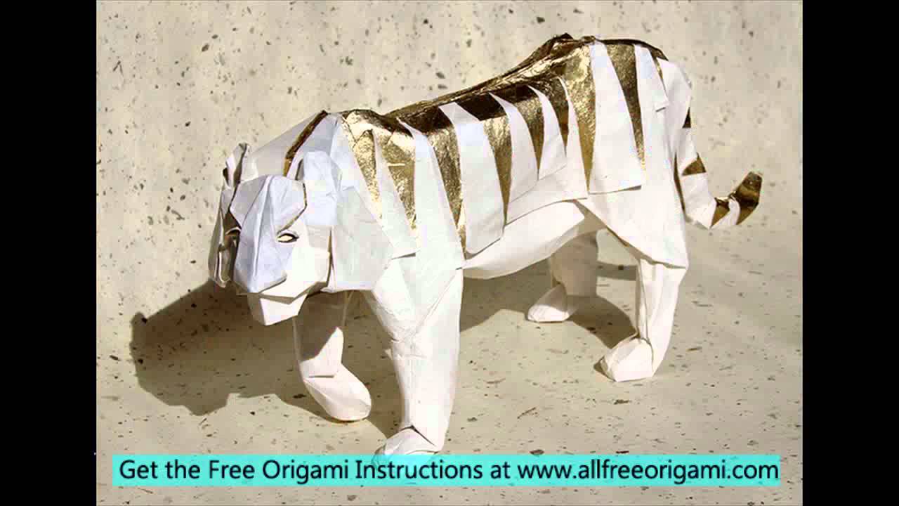 how to make a origami tiger - YouTube