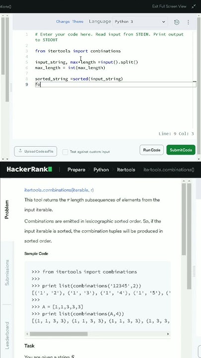 Hackerrank || itertools | | itertools.combinations() #hackerrankpython ... Hackerrank || itertools | | itertools.combinations() #hackerrankpython ...