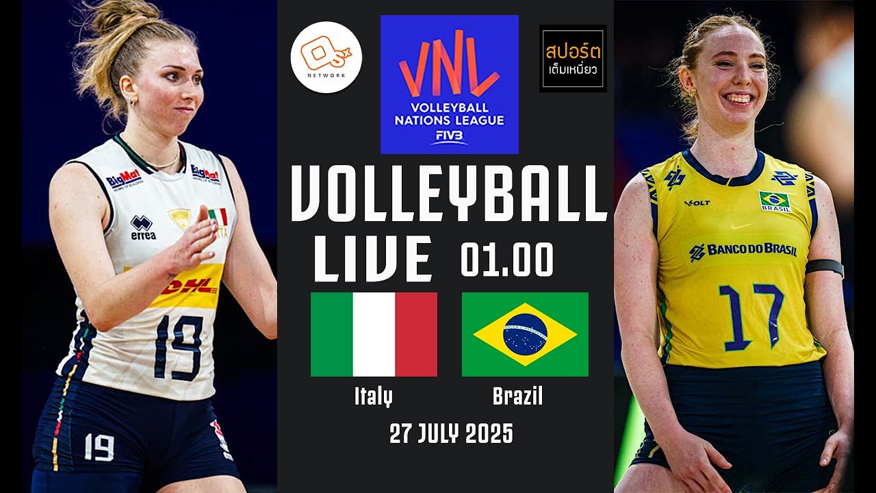 🔴 LIVE สด วอลเลย์บอลหญิงเนชั่นส์ลีก อิตาลี 3-1 บราซิล รอบชิงชนะเลิศ #vnl2025 พากย์ไทย 27 ก.ค.68 ...