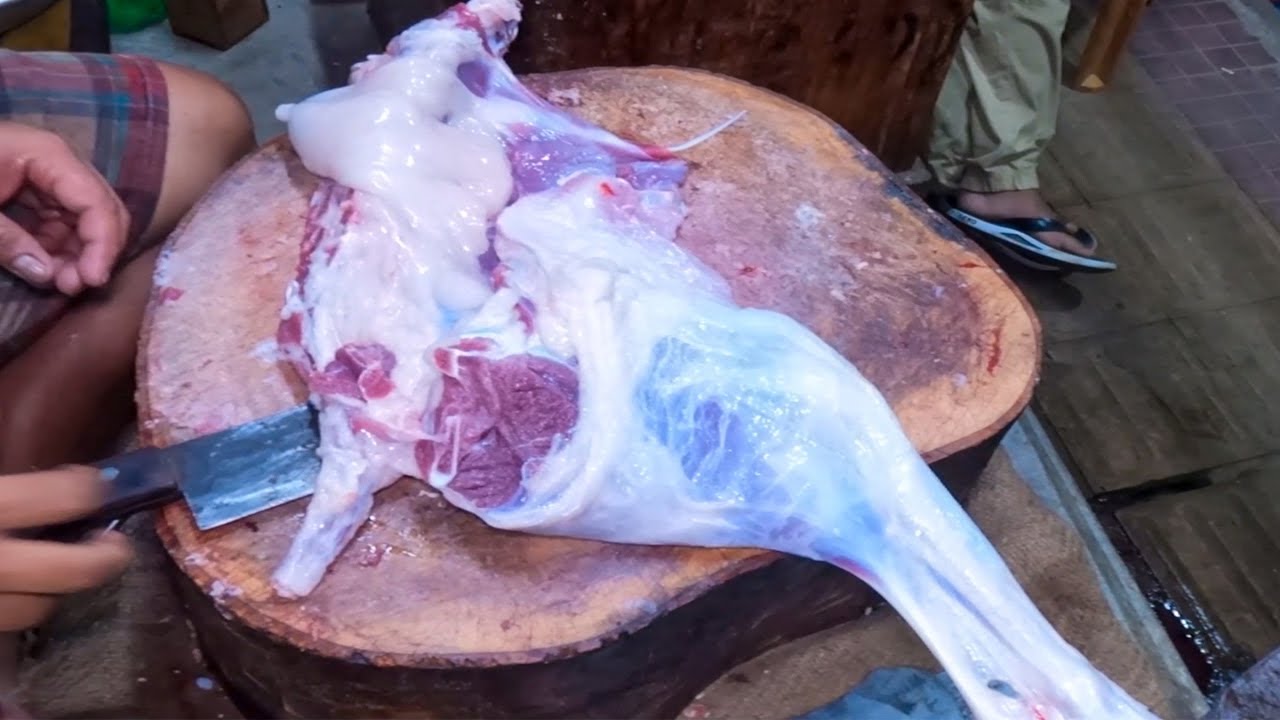 Incredible Big Goat Meat Cutting Skills In Mutton Market | Mutton ...