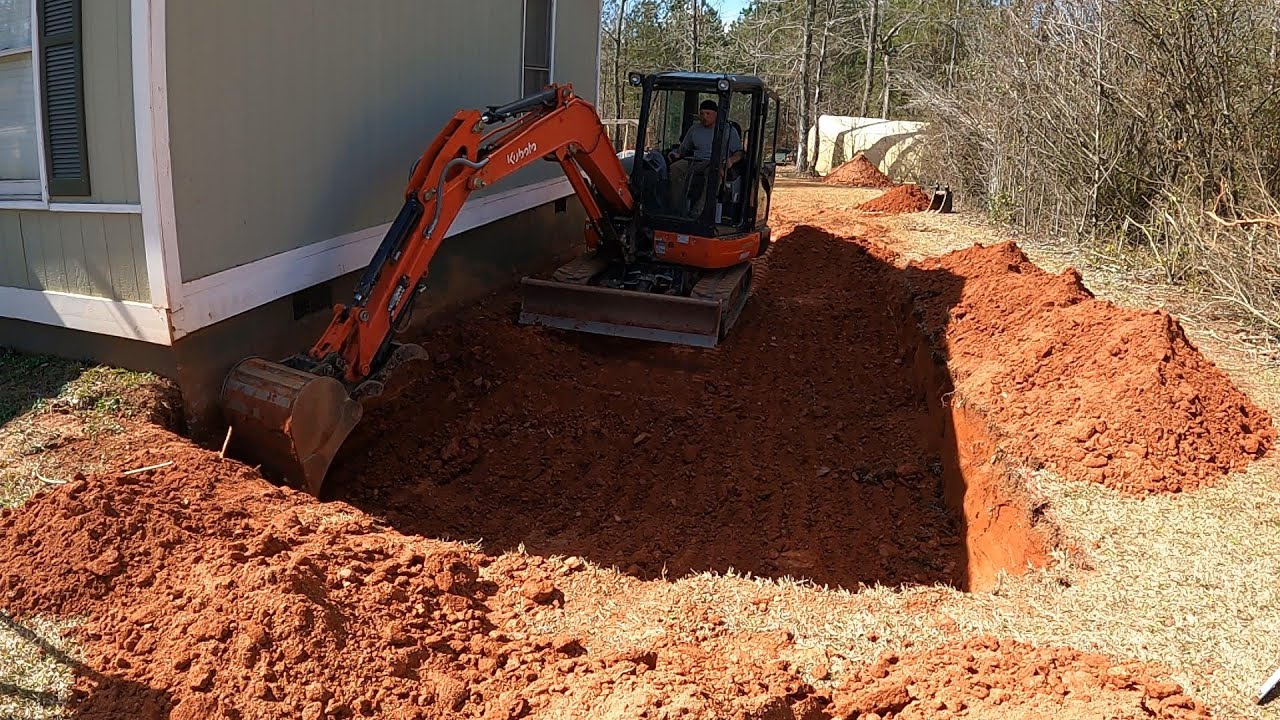 DIY Home Addition # 1 Digging Foundation Footing Installing Rebar - YouTube