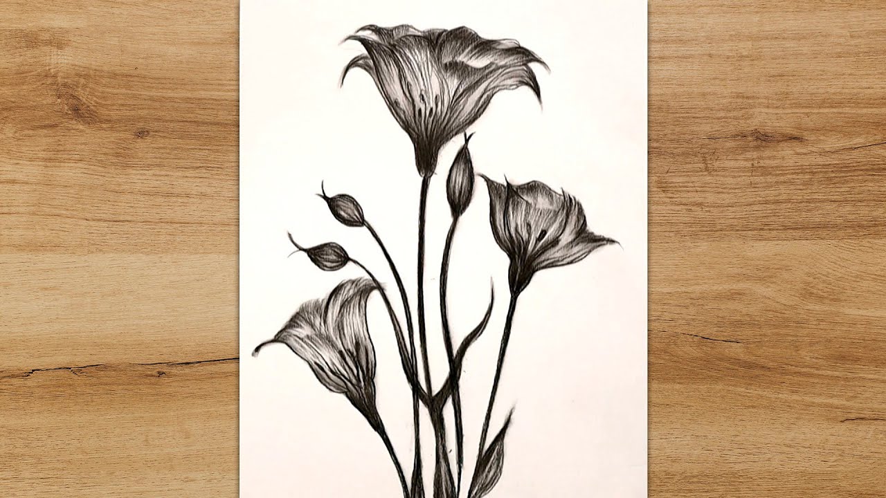 Gentian Flower Drawing | How to Draw Flowers | Drawing Tutorial - YouTube