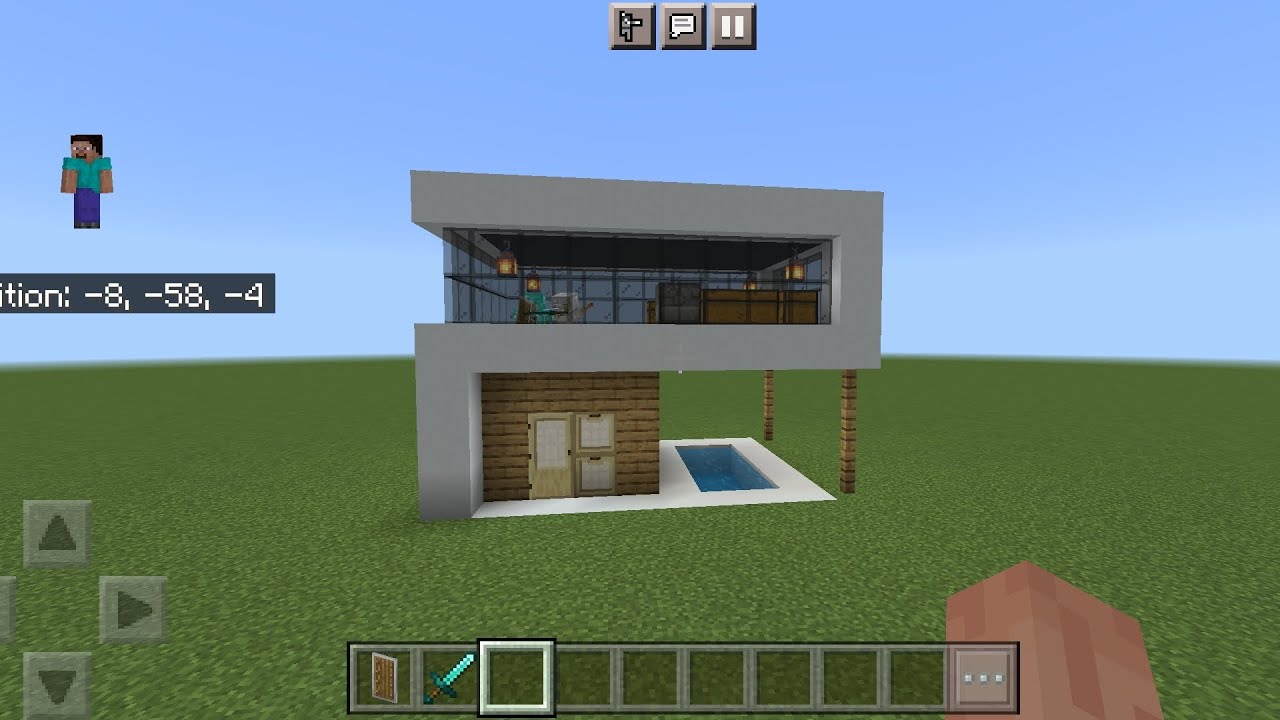 how to make a small and easy modern house in Minecraft 😉 || tutorial ...