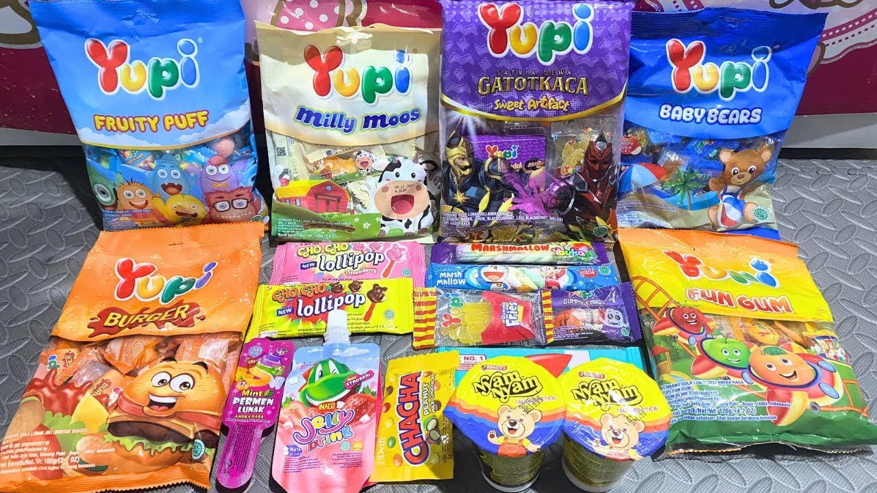 BORONG JAJANAN YUPI CANDY, YUPI MILLY MOES, YUPI BURGER, CHACHA ...