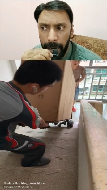 Effortless Transport Stair Climbing Machine Carrying Refrigerator ...