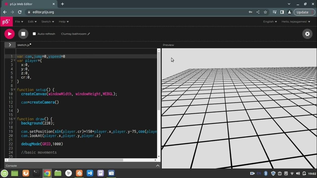 Programming fps movement in p5js - YouTube