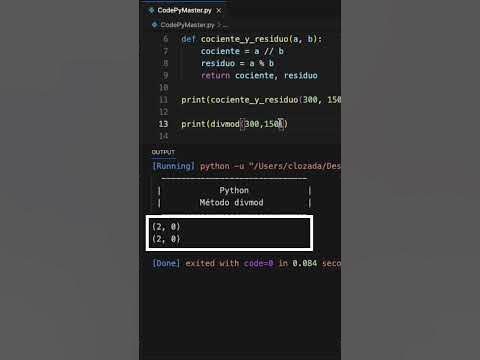 Dualidad Eficiente:Obtén Cociente y Residuo con Elegancia en #python #pythontutorial # ...