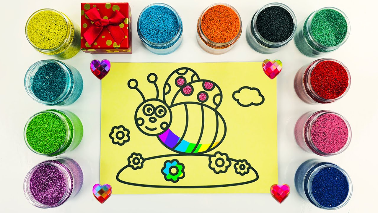 Colorful Sand Painting Fun! | Relaxing Music and Creative Art for Kids ...
