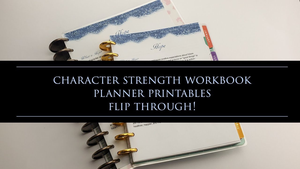 Character Strengths Workbook Planner Printables Flip-Through! - YouTube