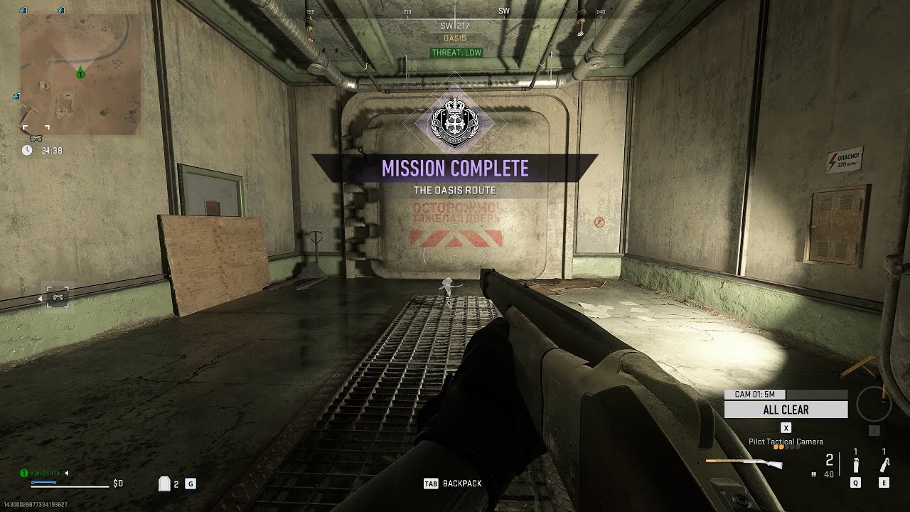 How to "Plant tactical camera in the airlock at the Oasis bunker ...