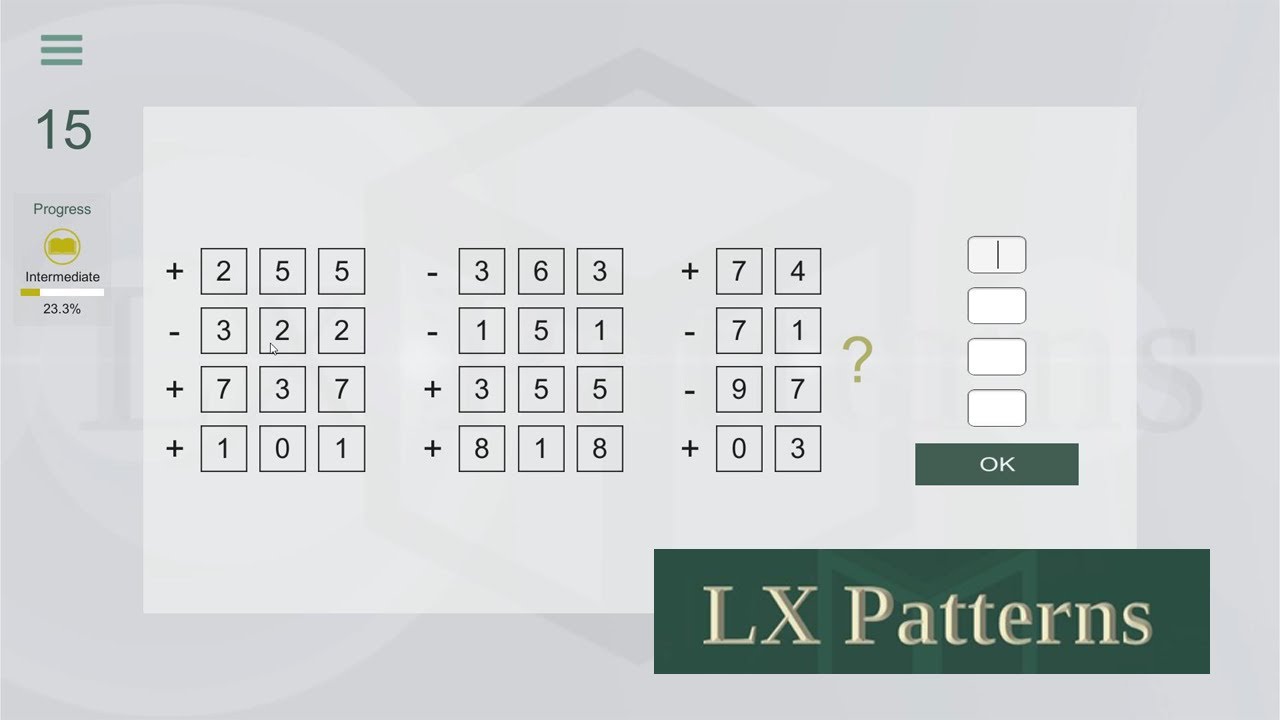 【LX Patterns】画像を見て法則性を推理し答えを導き出すゲーム 前編 - YouTube