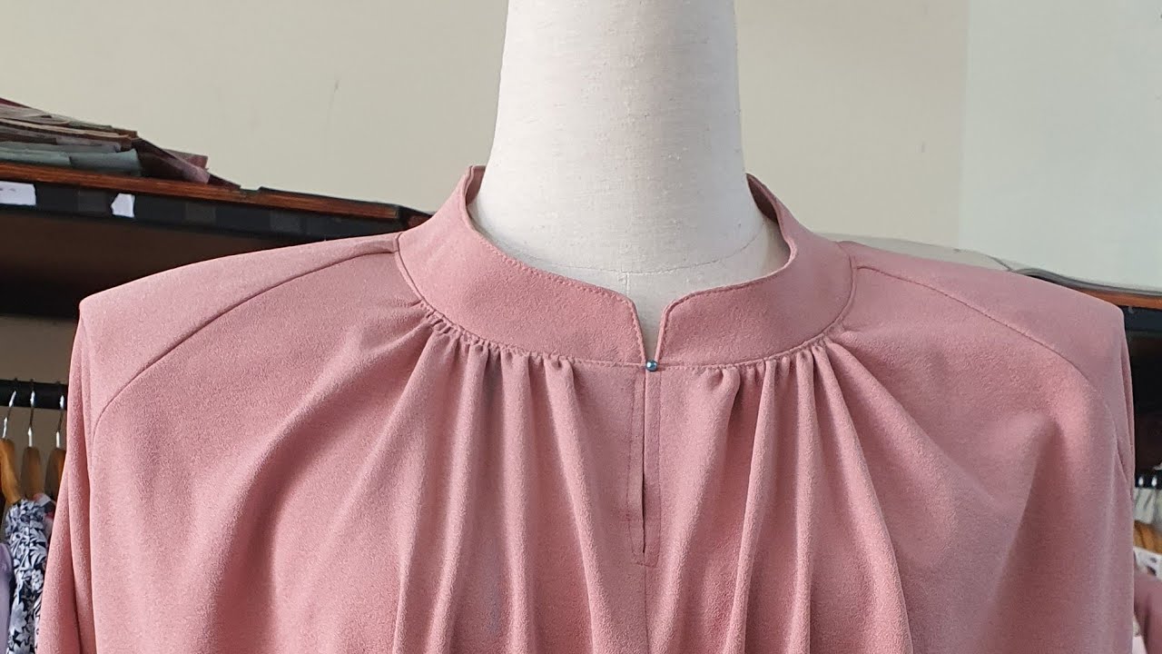 Cara Buat Kedut Untuk Leher Baju Raglan - YouTube